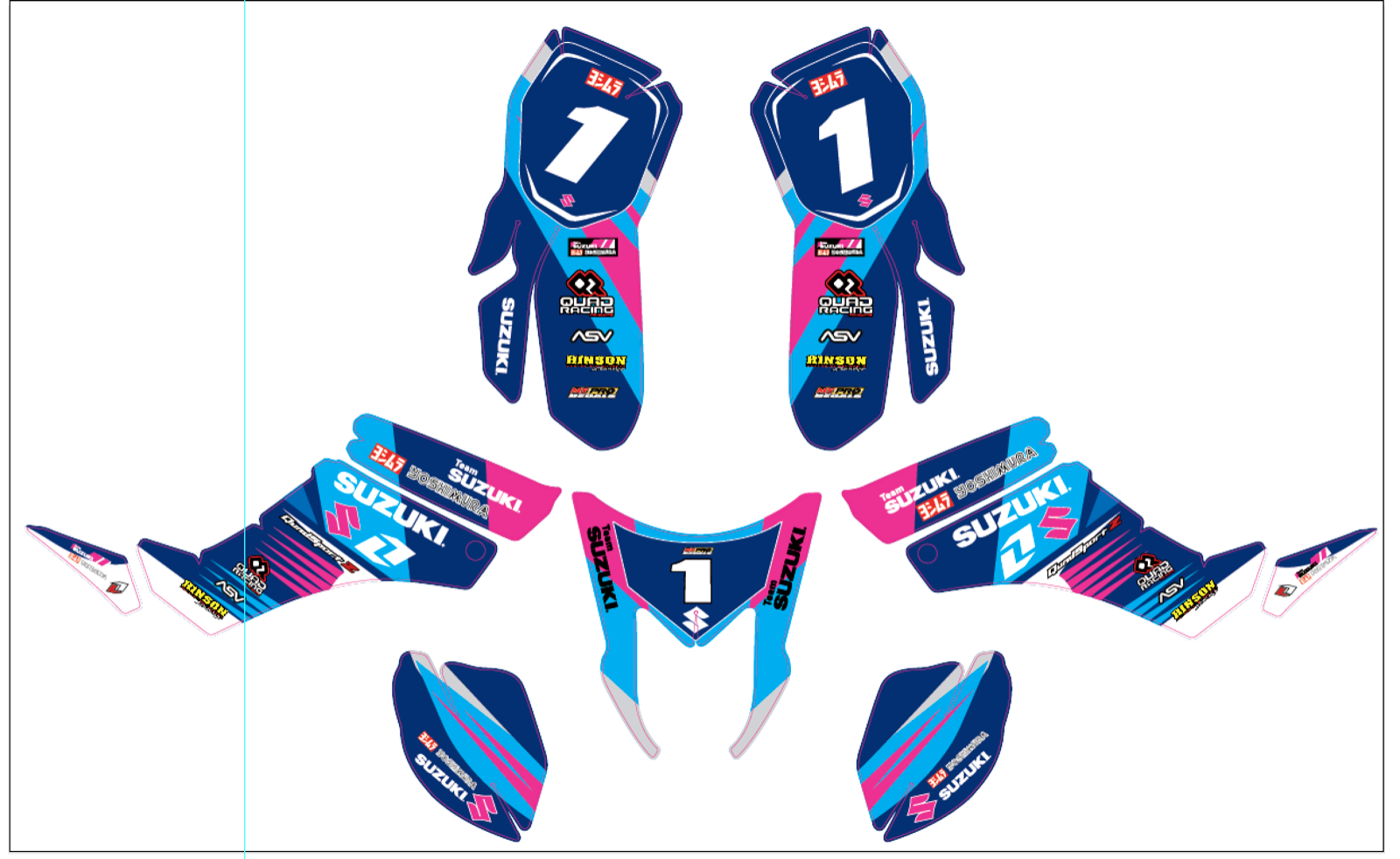 Fits Suzuki QuadSport Z250 graphic kit ltz 250 z 250 decals stickers ...