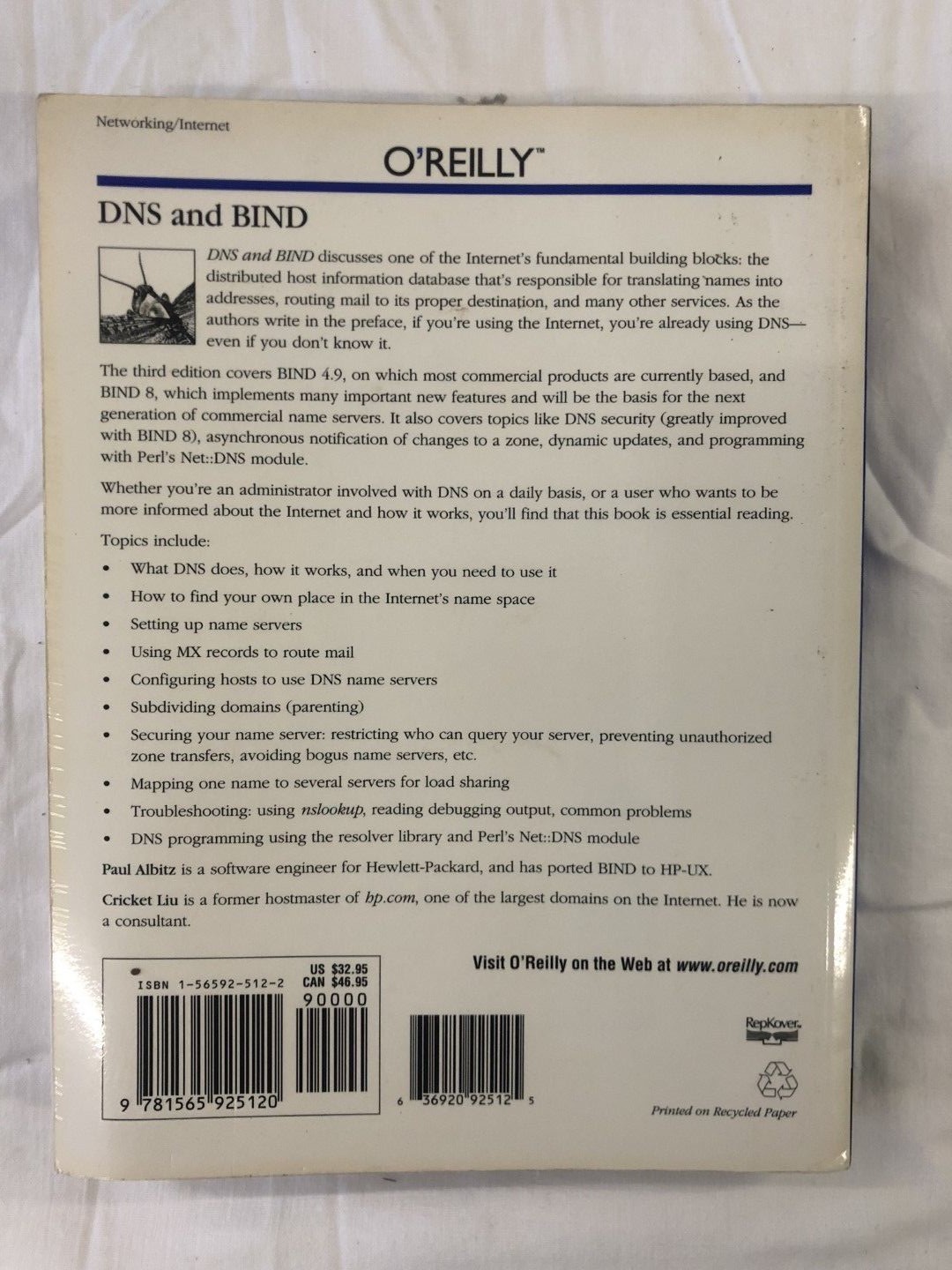 DNS and BIND by Cricket Liu, Paul Albitz (Book, 1998) for sale online ...