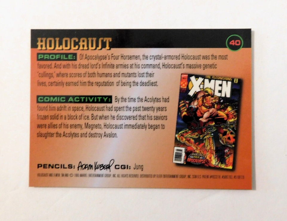 1995 Fleer Ultra Marvel X-Men #40 Holocaust Age of Apocalypse Chromium ...