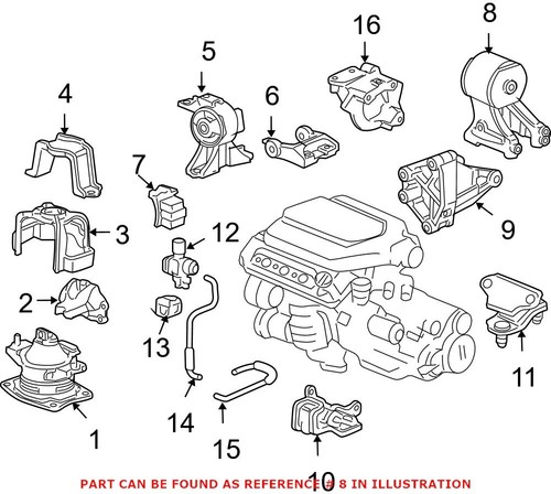Genuine OEM Rear Passenger Right VTEC Engine Motor Mount for Honda ...