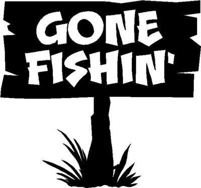 Gone Fishin' sign decal vinyl fishing vacation window sticker | eBay
