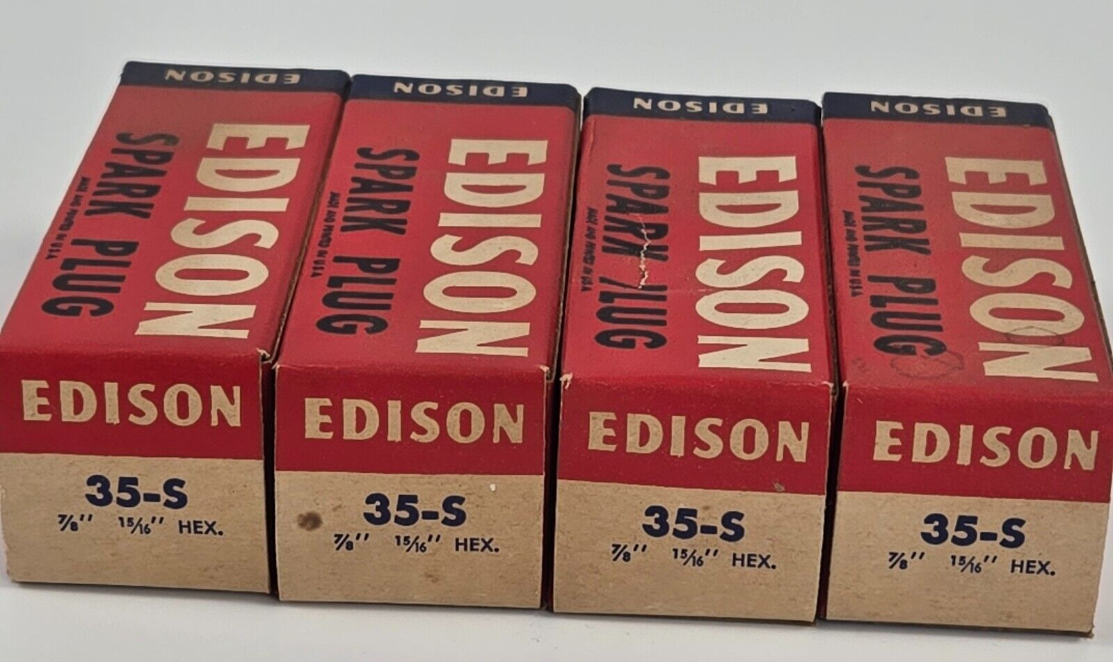 Edison Spark Plugs 35-S Model New Old Stock In Box Lot Of Four | eBay