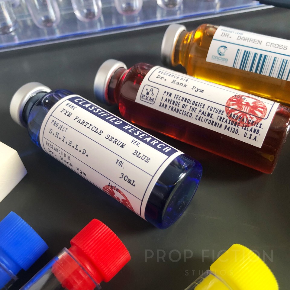 Cosplay Display Prop 'Pym / Cross Particles' Vials / Sealed Glass Vial ...