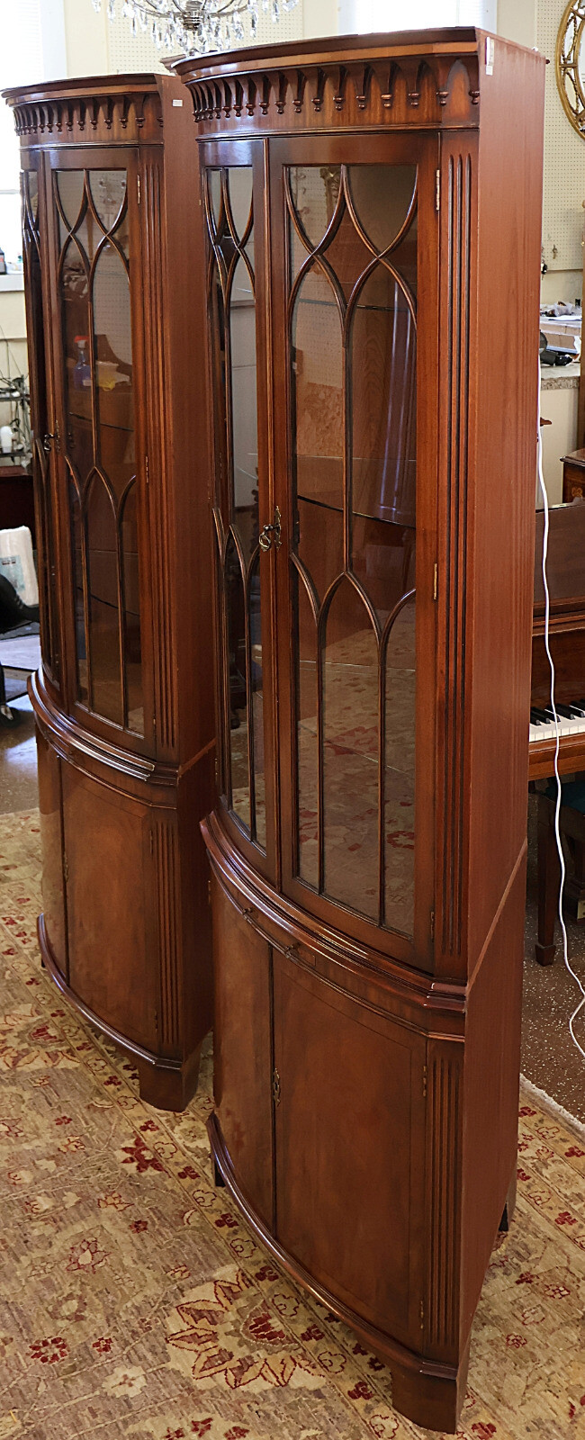 Pair of English Bevan Funnell Reprodux Mahogany Chippendale Corner ...