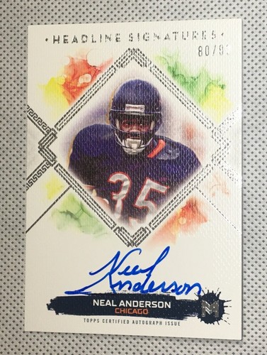 2024 Topps Motif Football Neal Anderson Headline Signatures On Card ...