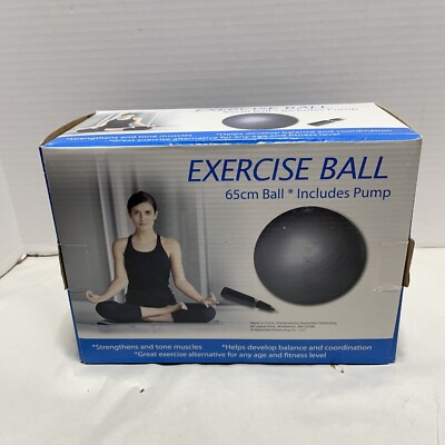 EXERCISE BALL & Pump Balance Stability Yoga Pilates Workout Fitness. | eBay