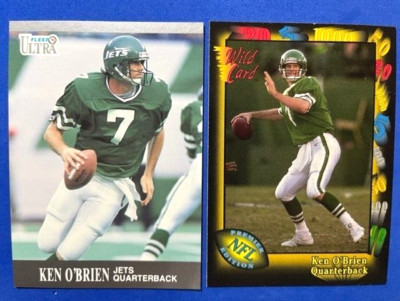 NFL - Ken O'Brien 1991 Fleer Ultra & 1991 Wild Card Football - Jets | eBay