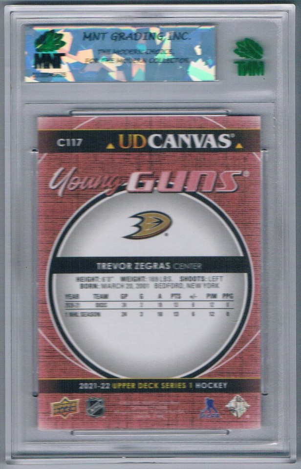 2021-22 UPPER DECK YOUNG GUNS CANVAS PRISTINE TREVOR ZEGRAS ROOKIE POP2 ...