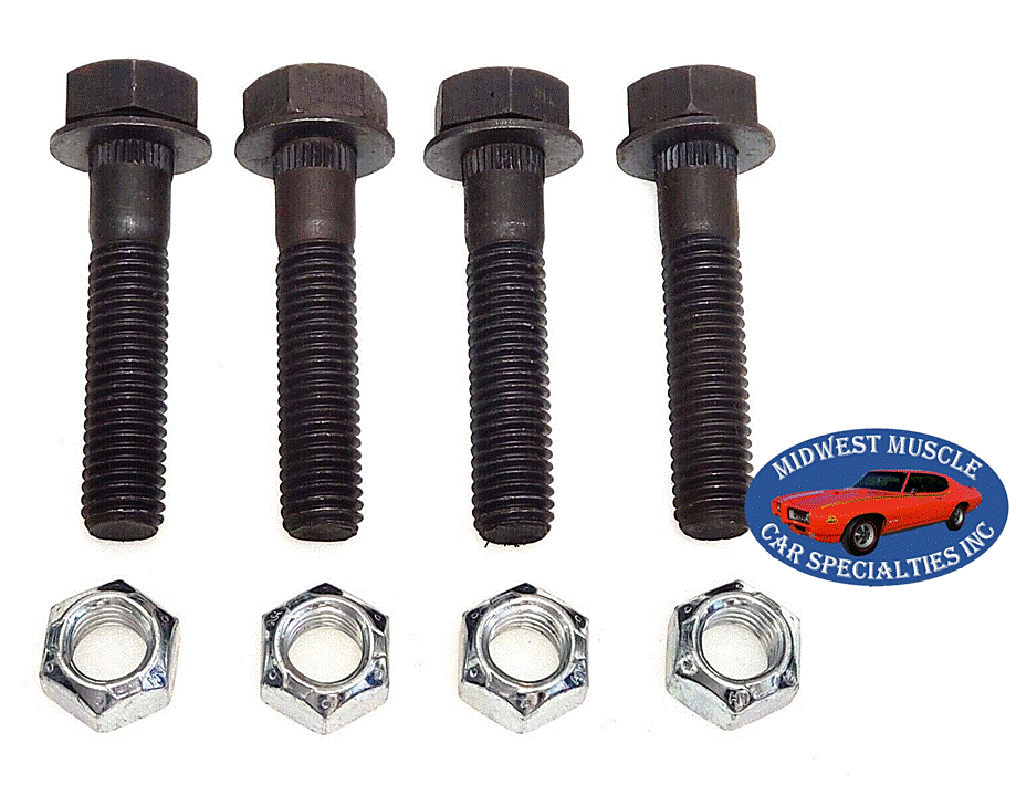 75-90 GM Upper Control Arm Cross Shaft Bolts & Nuts W Serrated Shoulder ...