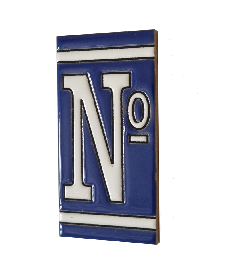 French Styled Hand-painted Blue Custom Address Ceramic Number Tiles 11 ...