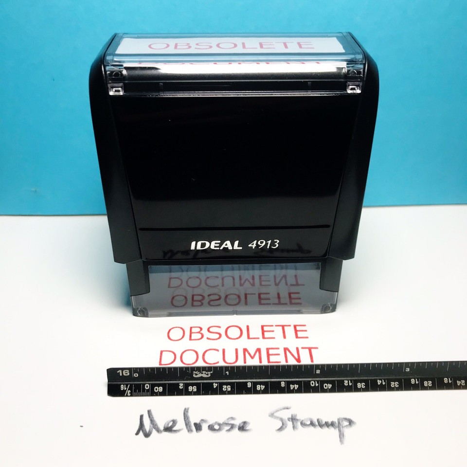 Obsolete Document Rubber Stamp Red Ink Self Inking Ideal 4913 | eBay UK