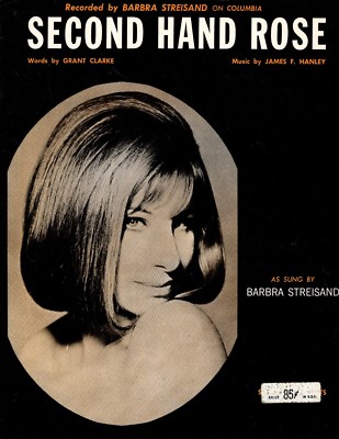 BARBRA STREISAND "SECOND HAND ROSE" SHEET MUSIC 1965 fred fisher | eBay