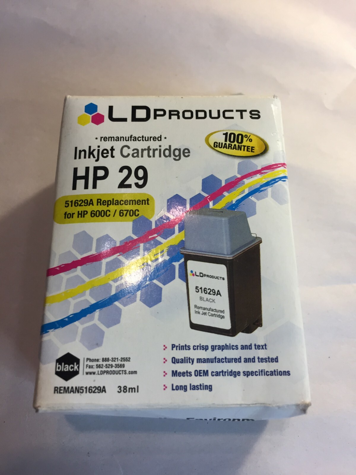 LD Products HP-29 Black Printer Cartridge HP 600C / 670C Exp 12/2009 | eBay