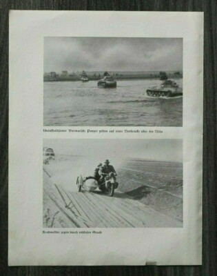 AQ) Blatt 2.WK Panzer Krad Melder Motorrad 1940 Polen Nida Offiziere ...