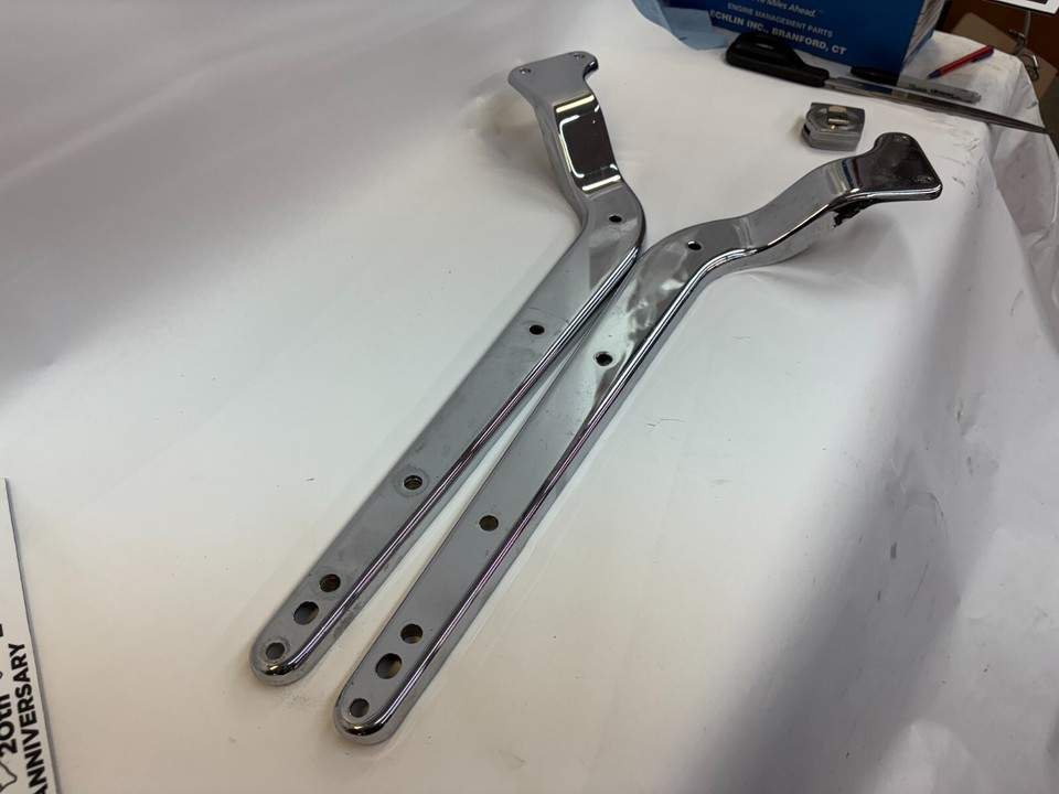 Harley EVO chrome FXSTC FXST custom rear fender struts mounts | eBay