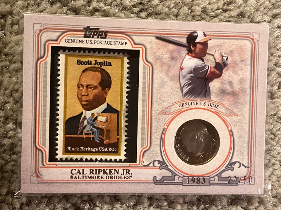 2016 TOPPS CAL RIPKEN JR 1983 WORLD SERIES CHAMPION DIME 10c STAMP ...