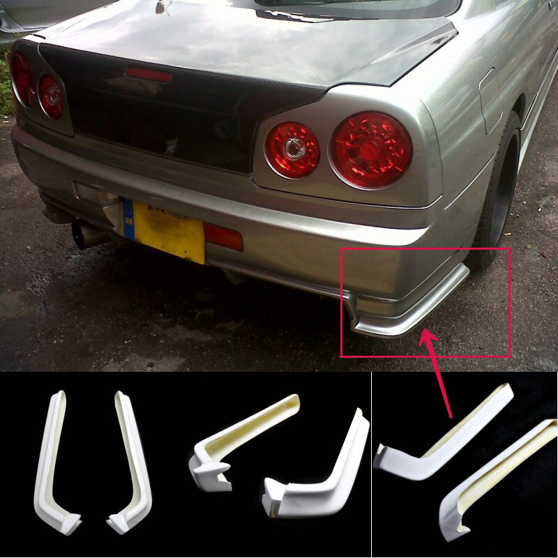For Nissan Skyline GTR R34 Rear Bumper Spat Extension Addon FRP ...