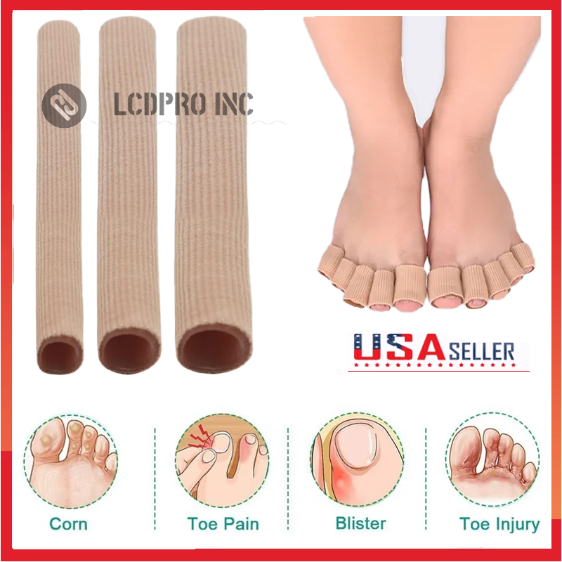 Toe Tube Sleeve Protector Cushion Fabric Gel Lining Finger Toe ...