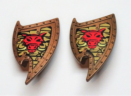 2 X Shield Large Bronze Playmobil To Ork Barbarian Knight Boar Arms S44 ...