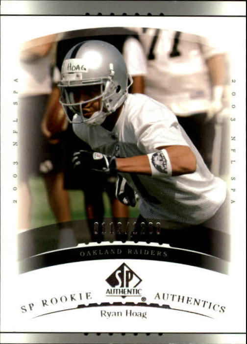 2003 SP Authentic #209 Ryan Hoag RC | eBay