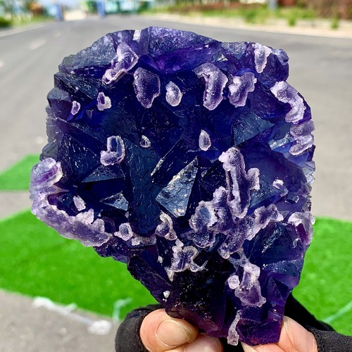 387G Natural Fluorite Purple-Blue dual color crystal mineral Specimen ...