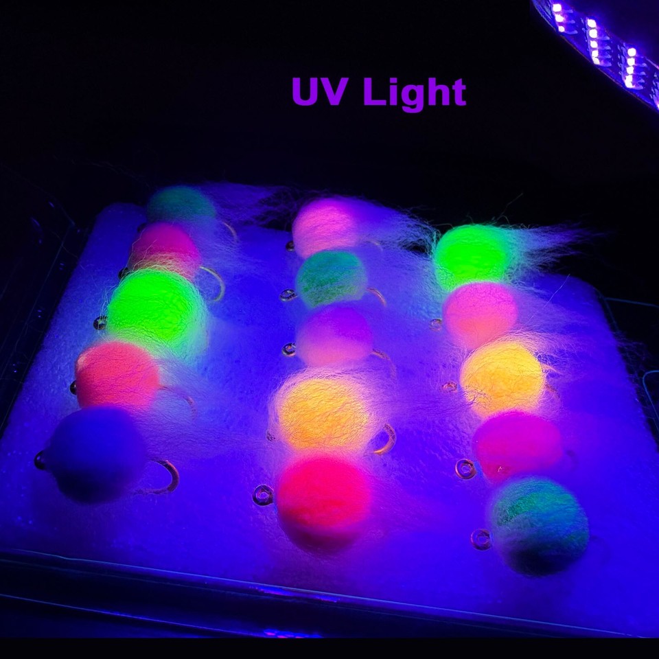 30 pcs 10 Colors UV Nuke Egg Fly Glo Bug Steelhead Trout Fly Fishing ...