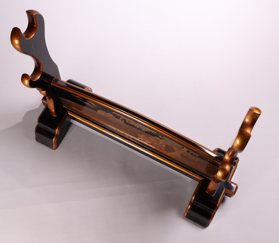 Japanese Samurai Sword Rack Stand 15.63inch Tokugawa Crest KATANA-KAKE ...