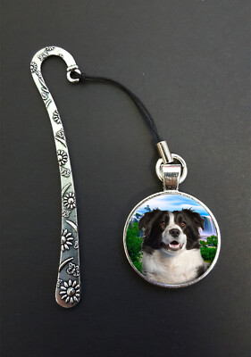 Border Collie Dog Pendant Metal Bookmark Birthday Reading Gift N738 ...