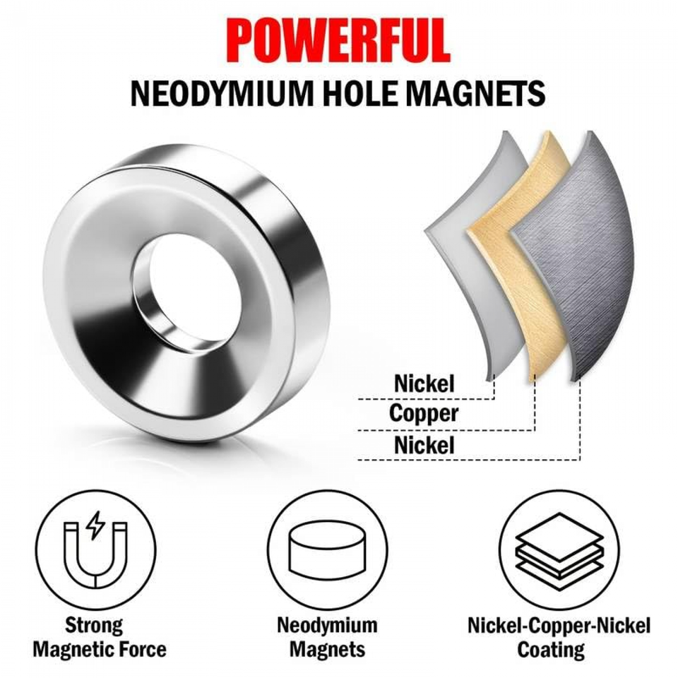 Neodymium Magnets with Hole Rare Earth Countersunk Hole Magnet for ...
