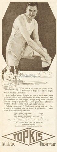 1921 Topkis Brothers Co Wilmington DE Men's Underwear Rowing Theme ...
