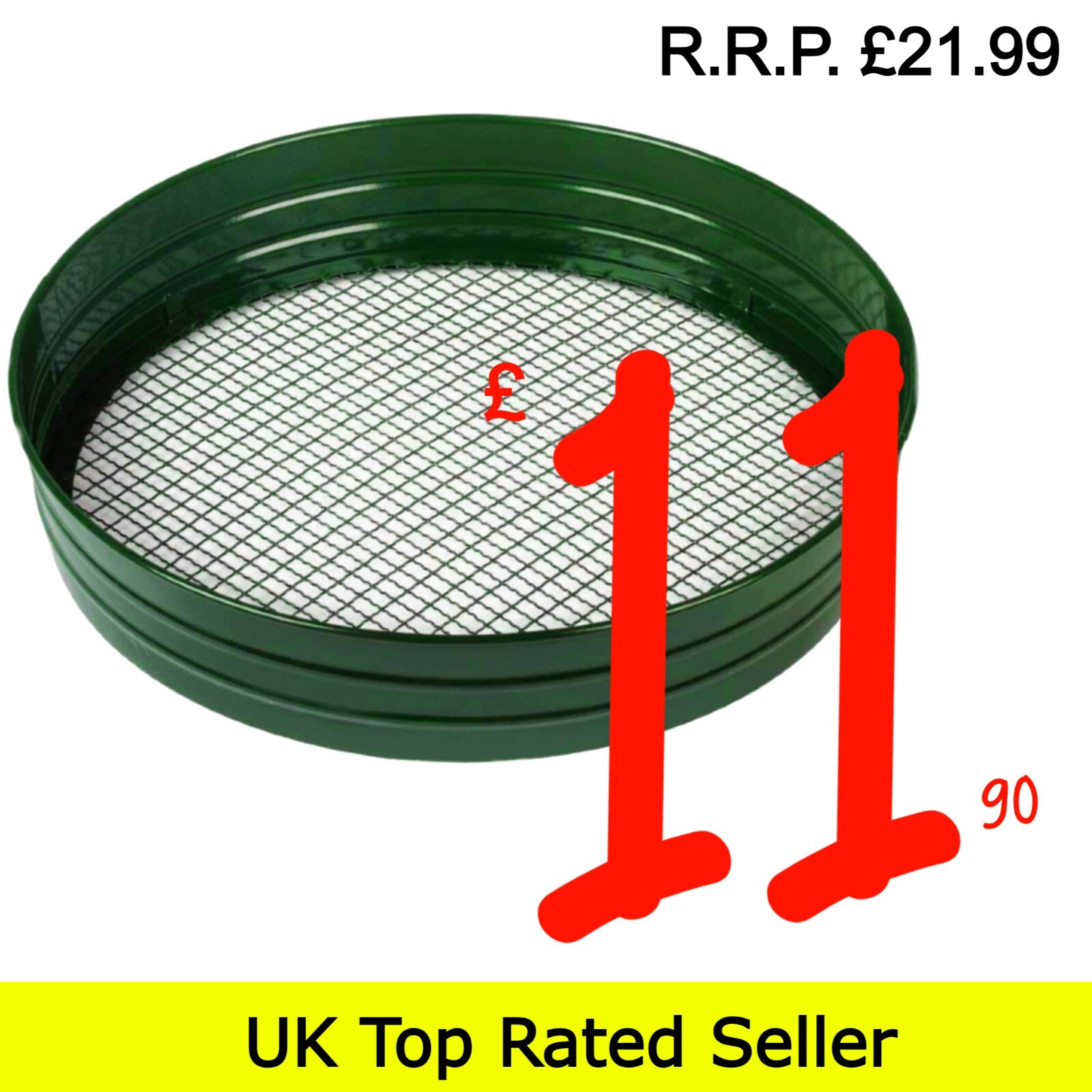 heavy duty garden riddle riddler soil sift compost sieve mesh seed tray ...