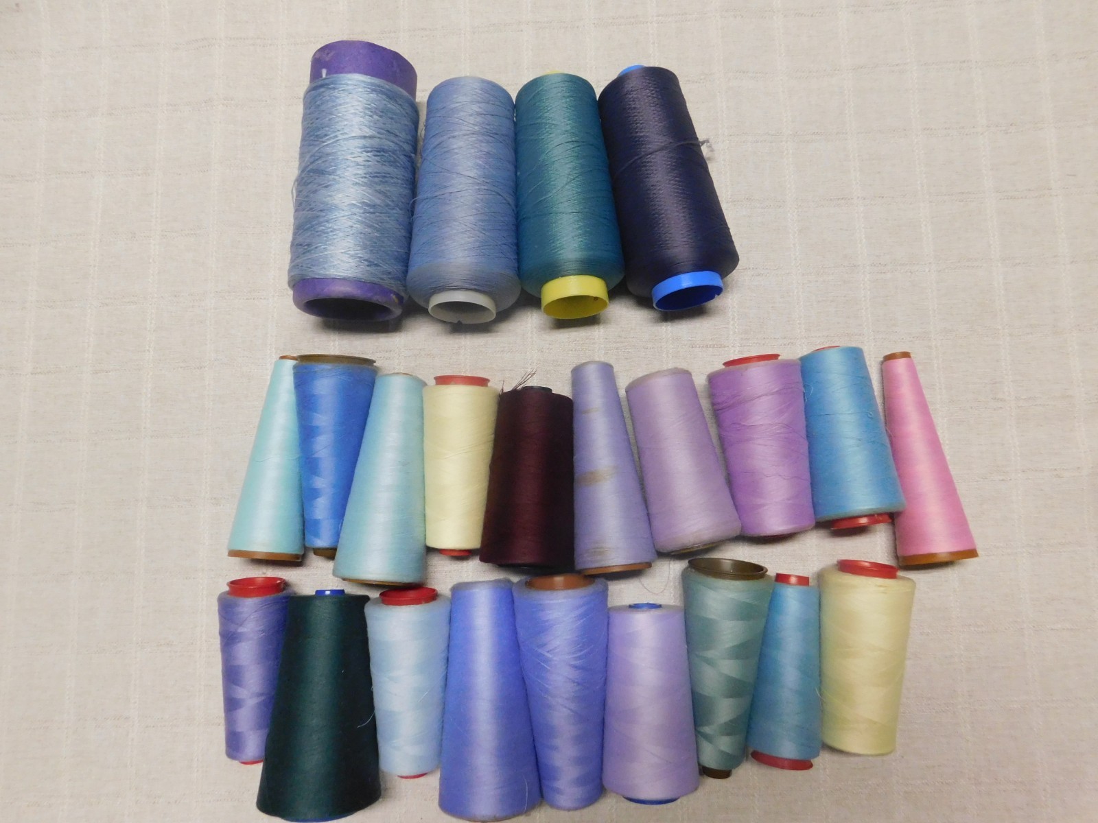 Lot of 23 Serger Overlock Sewing Thread Cones Multi-Color, | eBay