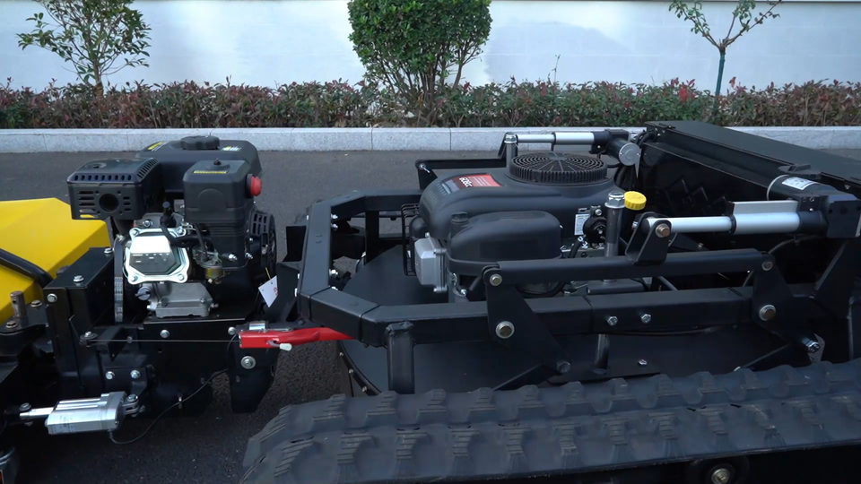Remote-controlled snow sweeper and lawn mower with detachable snow ...