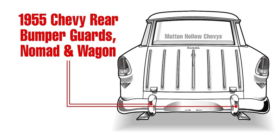 55 Chevy Rear Bumper Guards Nomad & Wagon 1955 Chevrolet New | eBay