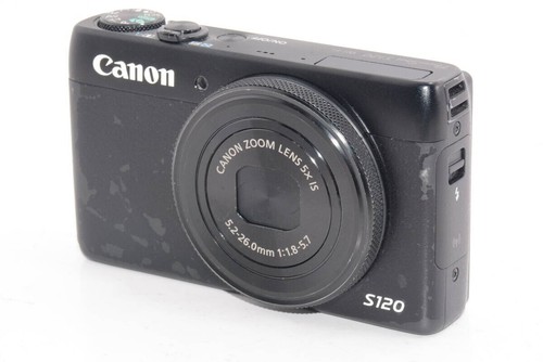 Canon PowerShot S120 12.1MP Black Compact Digital Camera f/1.8 Lens, w ...