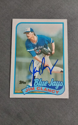 JIM CLANCY 1989 Topps # 219 autographed signed card BLUE JAYS 89 ...
