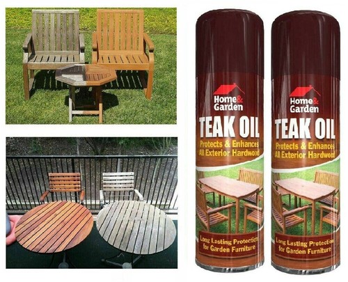 2 x Teak Oil Spray Furniture Hardwood Decking Protection Care ...