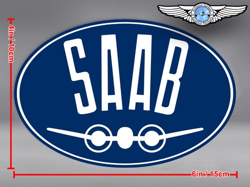 SAAB AIRPLANE OVAL LOGO STICKER / DECAL | eBay
