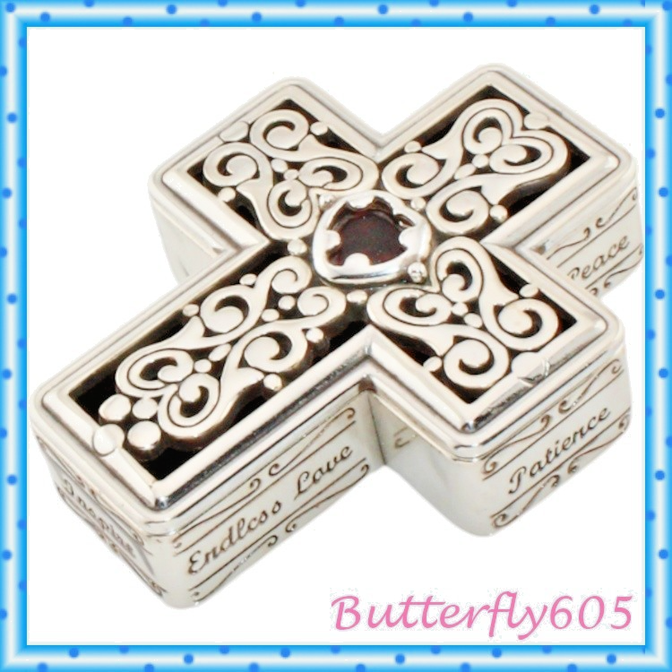 Brighton Endless Love Cross Trinket Box Red Crystal Heart | eBay