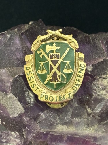 U.S. Army Corps Crest Military Police ASSIST PROTECT DEFEND Lapel Pin ...