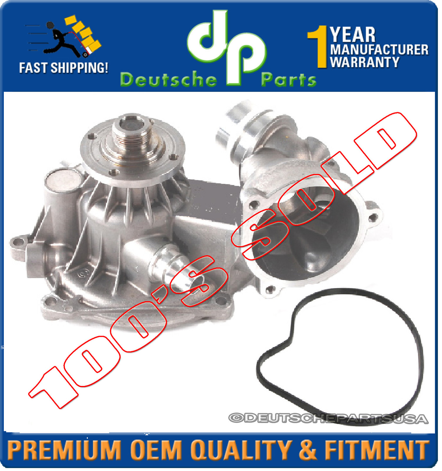 WATER PUMP + GASKET SET 11517586779 OEM QUALITY BMW E70 X5 4.8 E71 X6 ...