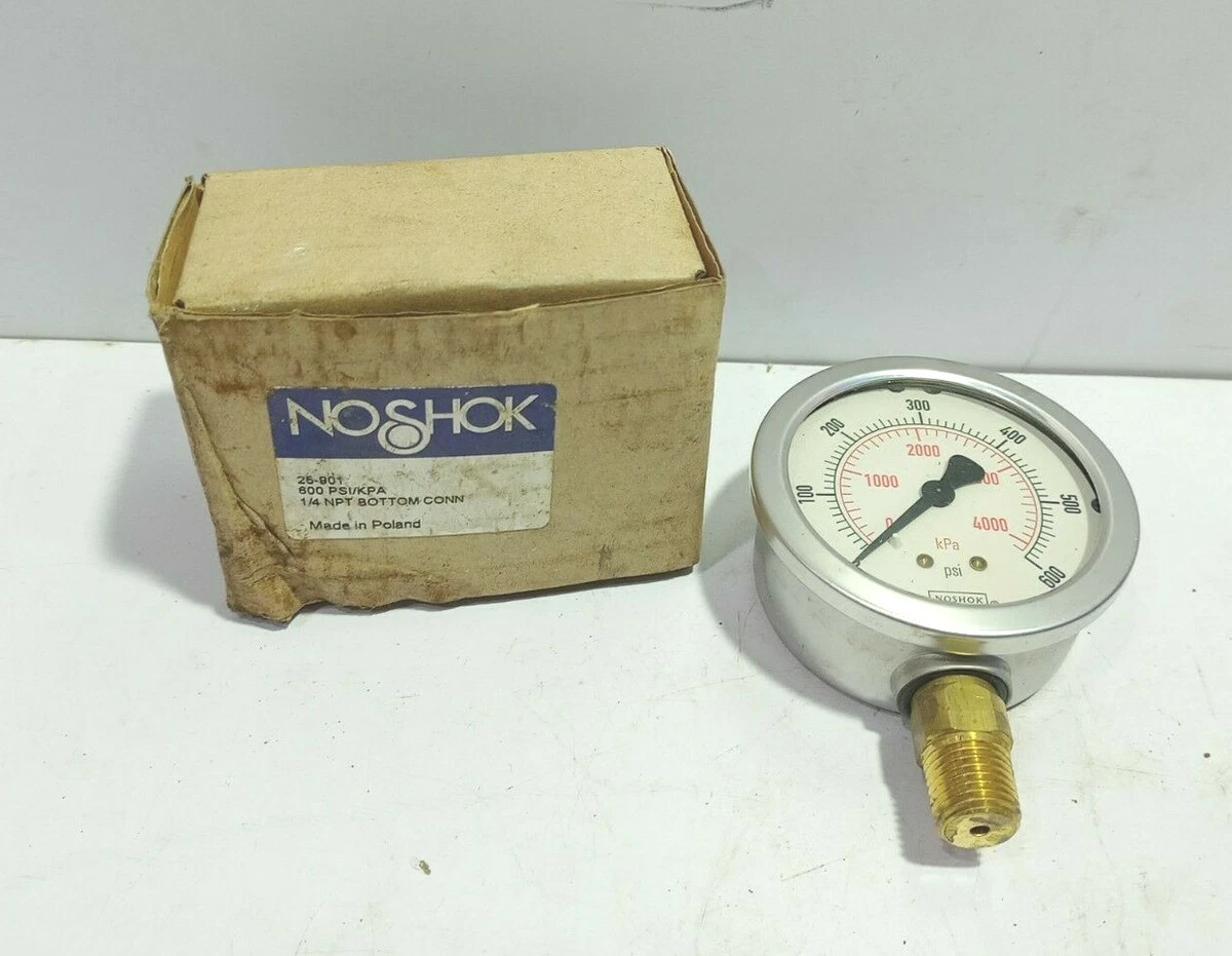 NoShok 25-901-3000 Liquid Filled Pressure Gauge 3000 PSI, 46% OFF