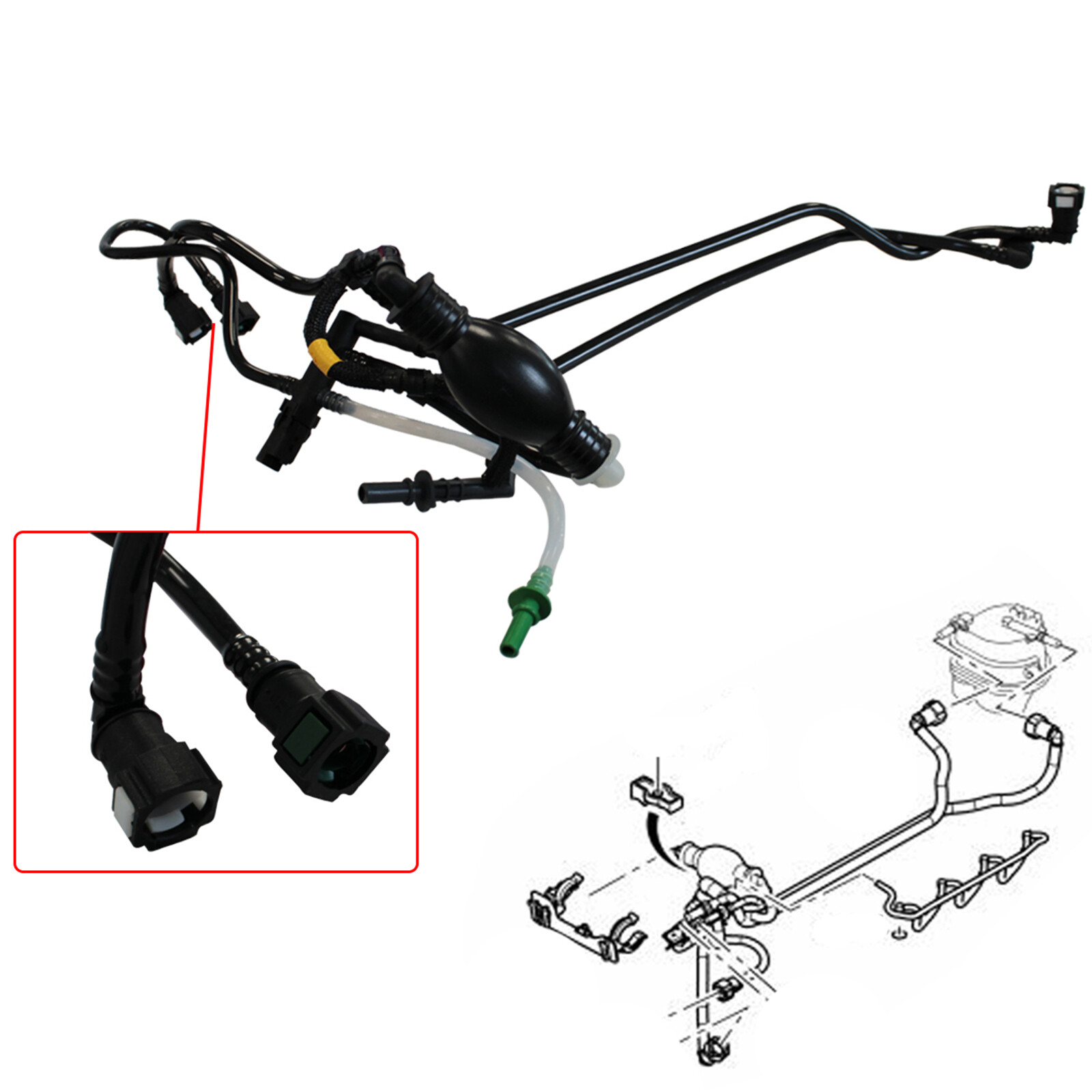 Tuyaux Durite de gasoil NEMO C3 BIPPER 206 307 207 1.4 HDI oem: 1574.T0 ...