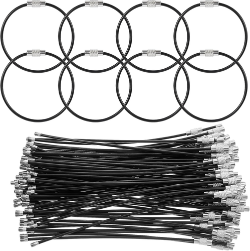 Steel Wire Keychain, 100Pcs 6 Inches Stainless Steel Loops Cable Key ...