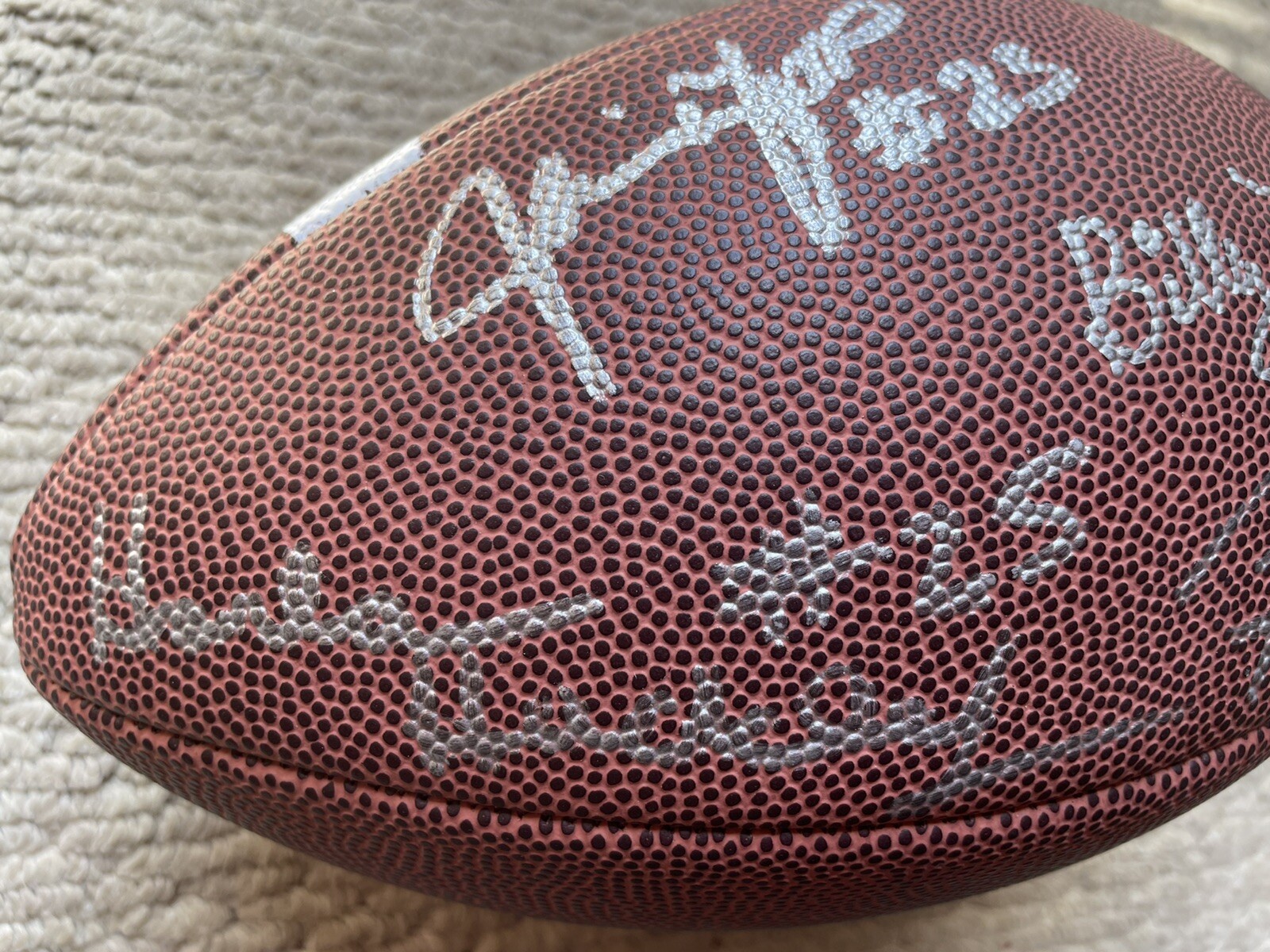 Michigan Autographed Football Signed By 4 Running Back Greats Jamie ...