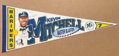 Vintage 1992 Baseball MLB Kevin Mitchell Seattle Mariners Pennant, Full ...