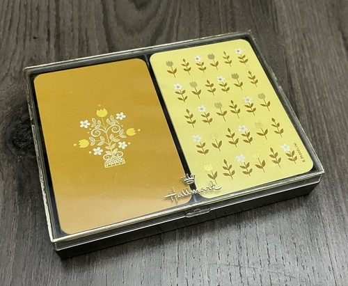 VTG Hallmark Double Deck Bridge Plastic Playing Cards Gardenette ...