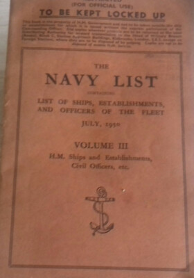 The NAVY LIST: Containing Lists of Officers of the Fleet Volume 2 | eBay