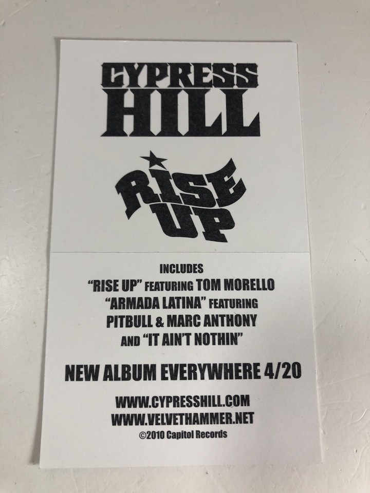 Cypress Hill - Rise Up RARE promo album sticker 2010 | eBay