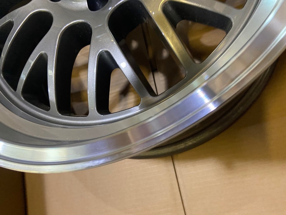 18x8 Ridler 607 10 Spoke Wheels Rims 5x4.5 +0mm Gunmetal & Machined Lip ...